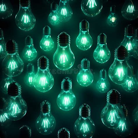 A Background With Green Light Bulbs Generated By Artificial