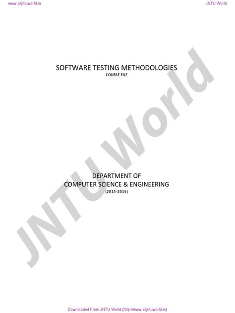 Stm Notes Pdf Software Bug Software Testing