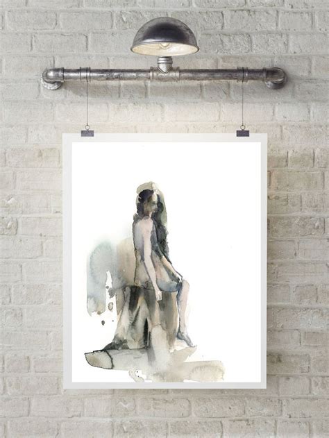 Female Nude Figure Art Print Figure Study Loose Style Painting Art
