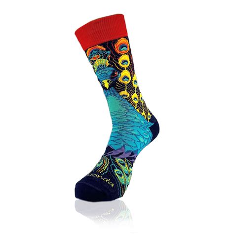 Magnificent Peacock Socks From The Sock Panda Adult Medium Womens