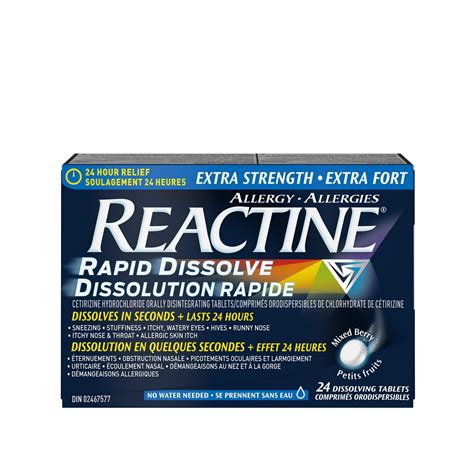 Reactine Rapid Dissolve Extra Strength Tablets For Itchy Eyes Hives