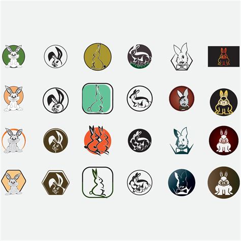Collection Of Rabbit Logos 37789085 Vector Art At Vecteezy