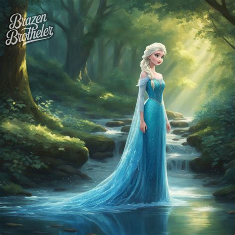 Elsa Walking In A Forest Stream Foreststream By Brazenbrotheler On