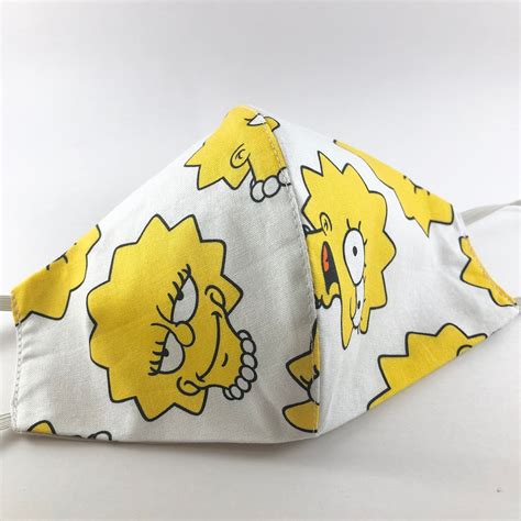 The Simpsons Lisa Simpson Handmade Cotton Face Mask Unisex Etsy