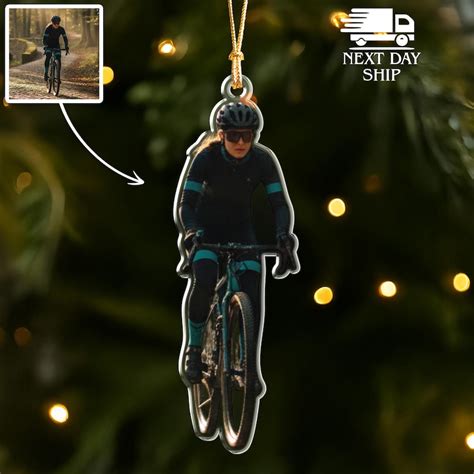 Acrylic Bicycle Ornament Custom Cyclist Photo Ornament Bike Rider