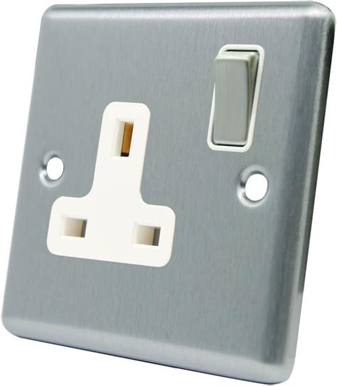 Aet Csc1gsocws Satin Chrome Classical 1 Gang White Insert Metal Rocker