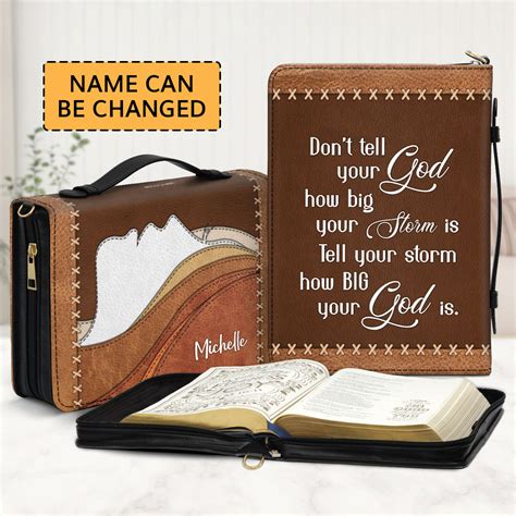 Tell Your Storm How Big Your God Is Awesome Personalized Bible Cover