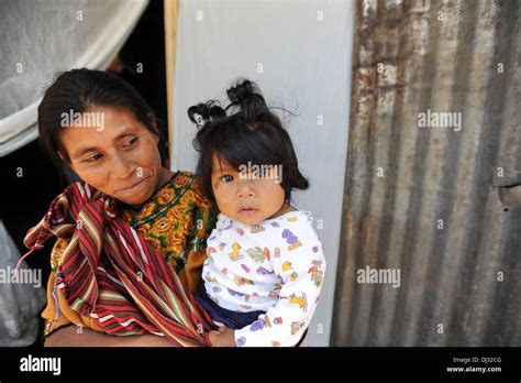 Guatemala Maya Indigenous Mother And Daughter In Tierra Linda