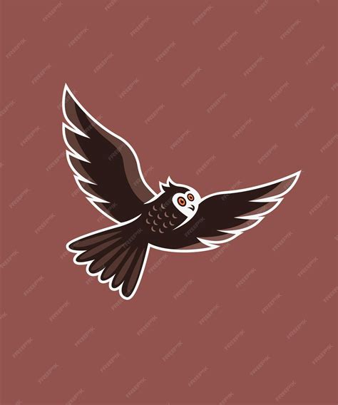 Premium Vector Flying Owl Vector On Brown Background
