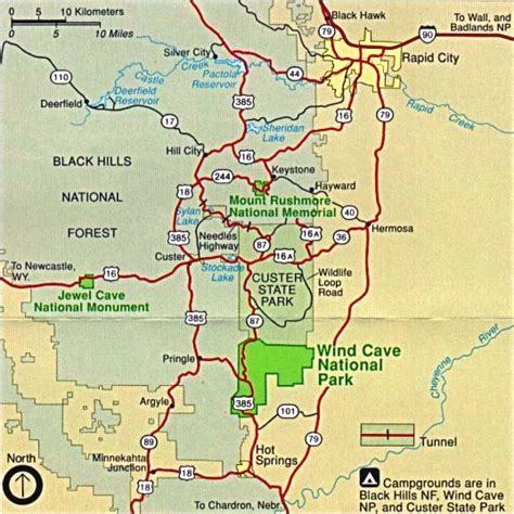 South Dakota National Parks Map
