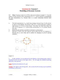 Solutions For Tutorial Modelling Of Dynamic Systems Solutions For Tutorial Modelling Of