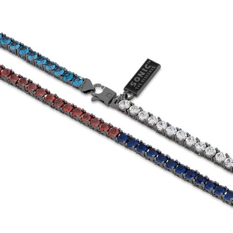 4mm Chaos Emerald Tennis Chain Sonic Jewelry King Ice