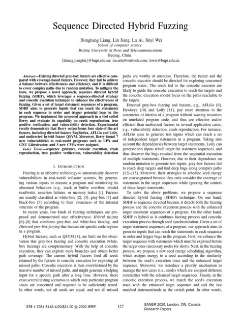 2020sequence Directed Hybrid Fuzzing Pdf Computer Programming