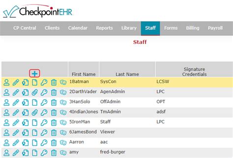 Adding Staff Profile Checkpoint Ehr