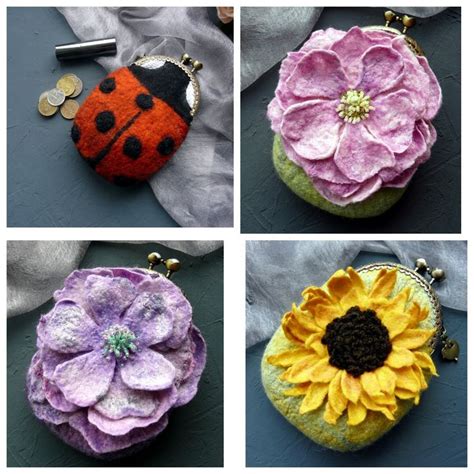 Purple Ruffled Felt Bag By Tanyakovalevafelt
