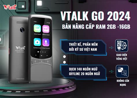 Máy Phiên Dịch Vtalk Go 2025 Máy Phiên Dịch Mang Thương Hiệu Việt Nam