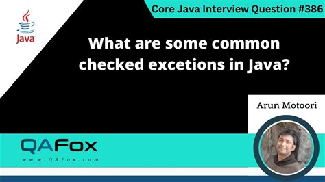 What Are Some Common Checked Exceptions In Java Core Java Interview Question 386 Youtube