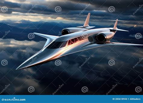 Sleek Aerodynamic Designs Of High Speed Aircraft Stock Illustration