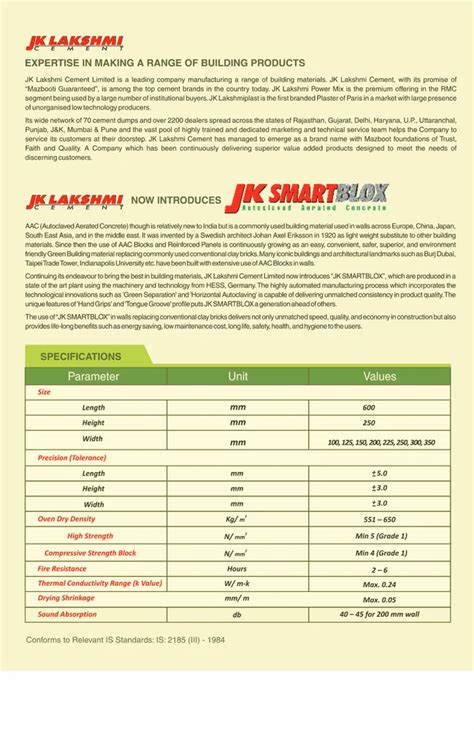 Jk Smartbox Aac Block 625x200x100 In At ₹ 2999cubic Meter In Jaipur