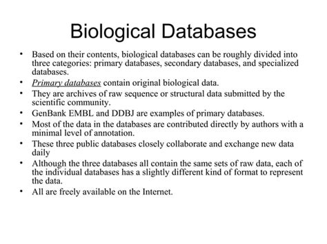 Biological Databases Ppt