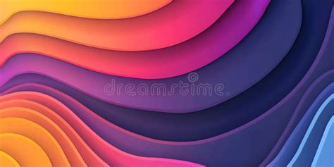 Multi Layer Multi Colored Waves Of Three Dimensional Layers Of Paper