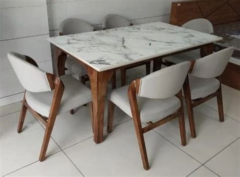 Rectangular Marble Dining Table Saag Wood 4 Seater At Rs 30500 Unit In Ahmedabad