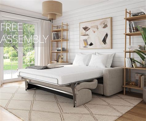 Create Comfort Modern Sleeper Sofa Bed With Dual Mattress