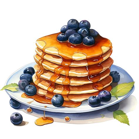 Premium Ai Image Beautiful Blueberry Pancakes With Syrup And Butter