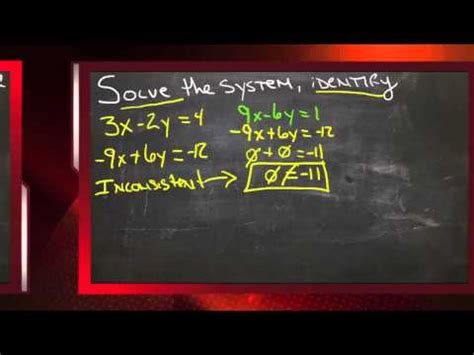 Determining The Type Of Linear System An Explanation Of The Concept Video Algebra CK 12
