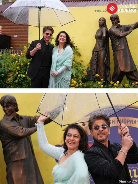 Srk And Kajol At Leicester To Unveil Ddlj Statue