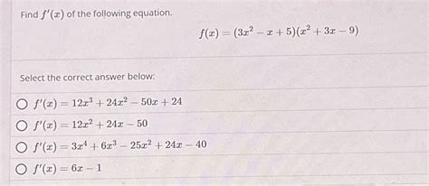 solved find f x ﻿of the following
