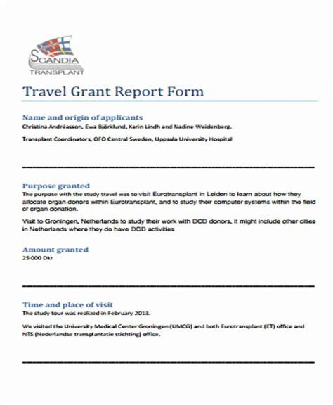 Grant Report Sample Peterainsworth