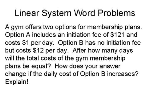 Linear System Word Problems A Restaurant Has 20