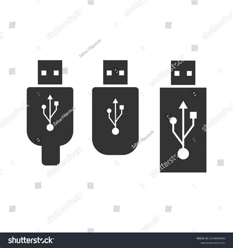 Usb Icon Conection Equipment Set Background Stock Vector Royalty Free