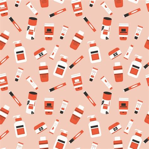 Premium Vector Seamless Pattern With Cosmetics