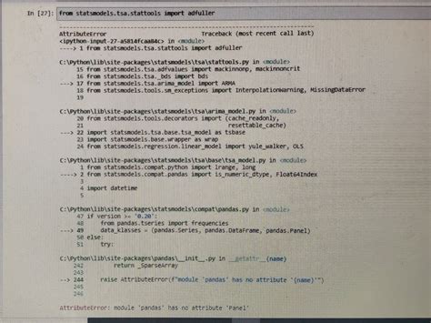 Pandas Unable To Import Adfuller From Statsmodels Tsa Stattools Stack Overflow