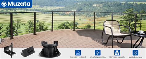 Muzata 4 Pcs 16×50ft Black Under Deck Drainage System Trough Hdpe