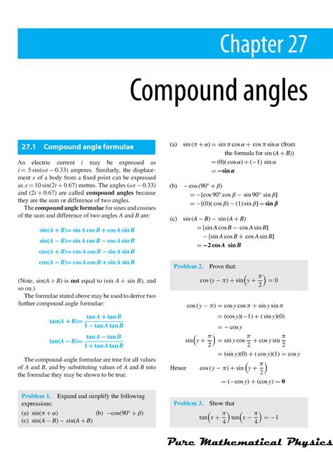 Compound Angles Thanks Ch27 H8555 1 8 2007 14 58 Page 231 Chapter 27 Compound Angles 27