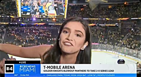 Reporter Stiff Arms Fan Trying To Get In Her Shot In Vegas