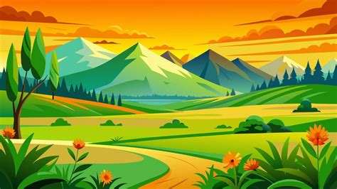 Grassland Vector Illustration Flat 2 Premium Ai Generated Vector