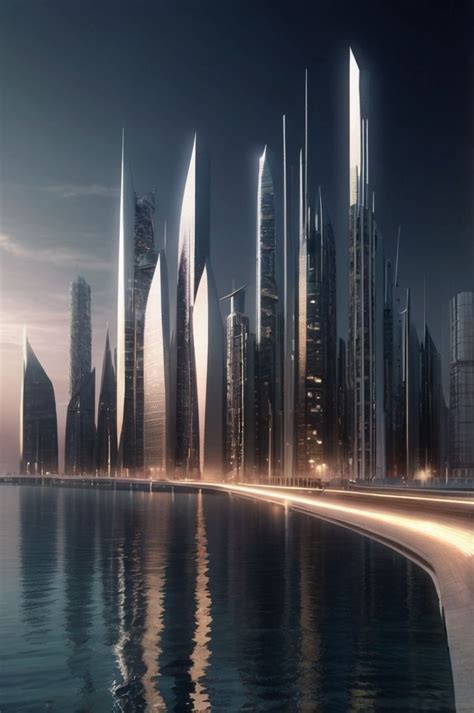 Future Architectural City 4872 Fütürist Mimari Romantik Seyahat Modern Evler