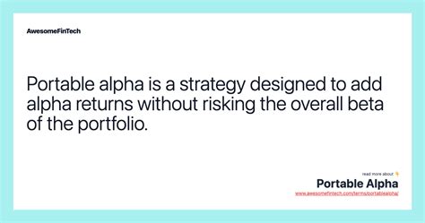 Portable Alpha Awesomefintech Blog