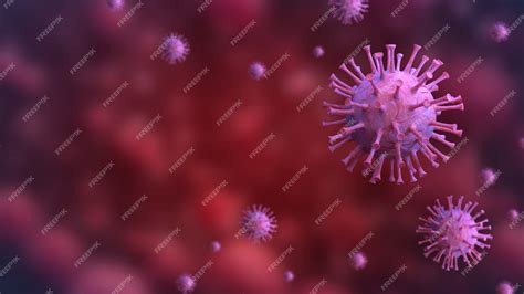 Premium Photo 3d Rendering Of Purple Virus Molecules