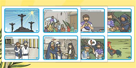 The Easter Story Sequencing Cards Arabicenglish The Easter Story