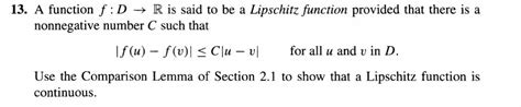 Solved 13 A Function Fd → R Is Said To Be A Lipschitz