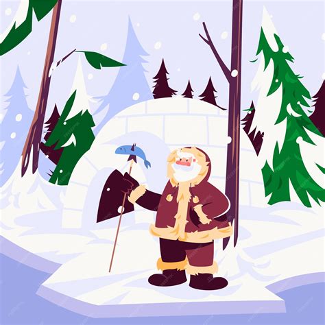 Illustration Esquimau Plat Vecteur Gratuite