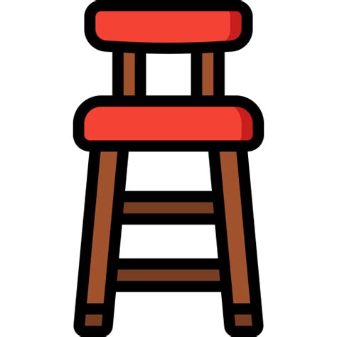 Bar Stool Basic Miscellany Lineal Color Icon