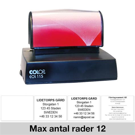 Colop Eos 115 Stämpel 80x60 Mm Svart Sv Arkiv Köp Online Unigraphics