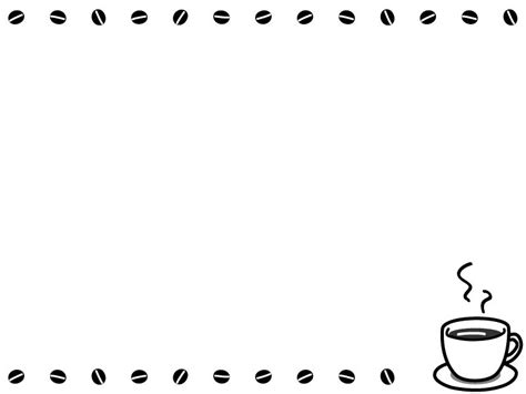 コーヒーとコーヒー豆の白黒フレーム飾り枠イラスト 無料イラスト かわいいフリー素材集 フレームぽけっと 無料 イラスト かわいい 珈琲 イラスト コーヒー豆