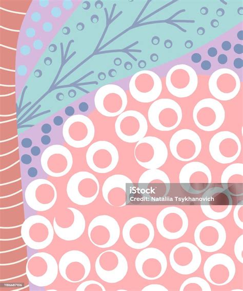 Artistic Header With Flowers And Leaves Graphic Design Hand Drawn Texture Stock Illustration